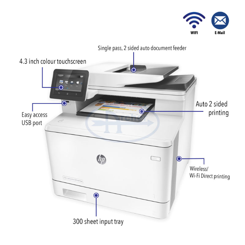 HP M477fdw Printer (Copy, Print, Scan, Fax, Wifi) – archercopier